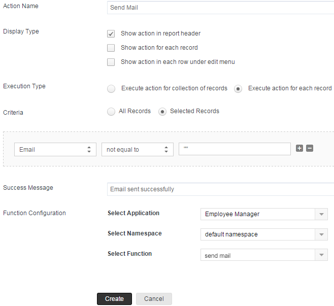 Zoho Creator: Configure Custom Actions