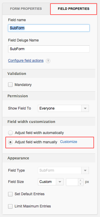 Zoho Creator: Create SubForms