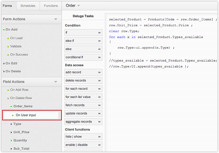 Zoho Creator: Create SubForms
