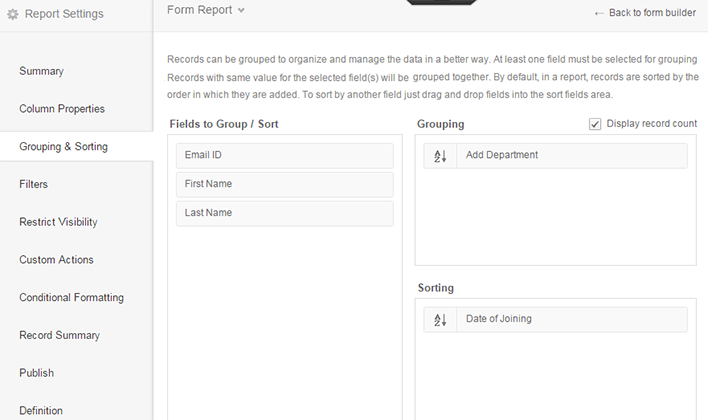 Grouping Icon Records