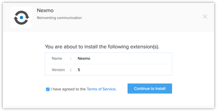 Nexmo | 在线帮助 - Zoho CRM