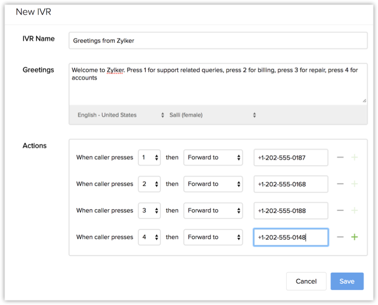 Nexmo | 在线帮助 - Zoho CRM