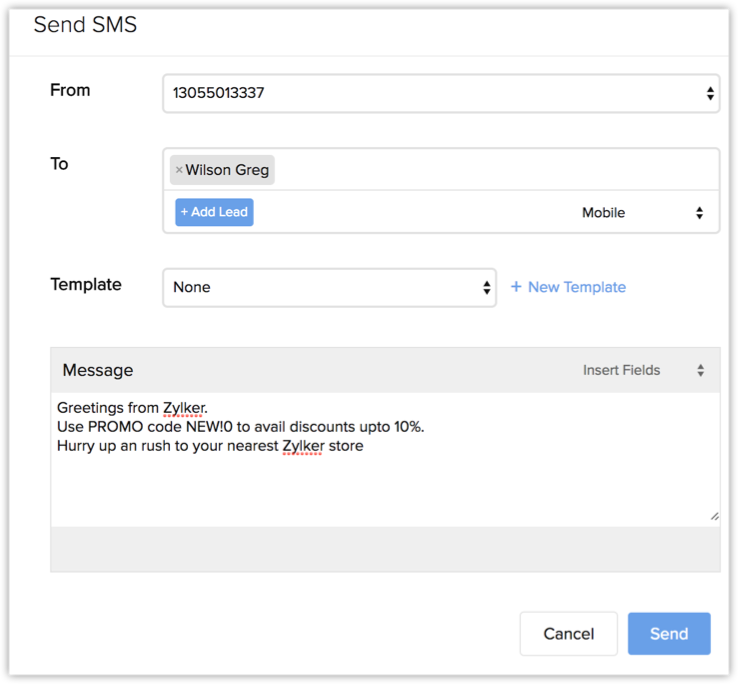 Nexmo | 在线帮助 - Zoho CRM