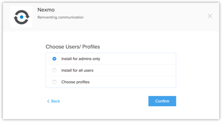 Nexmo | 在线帮助 - Zoho CRM