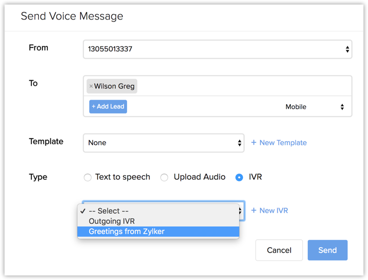 Nexmo | 在线帮助 - Zoho CRM