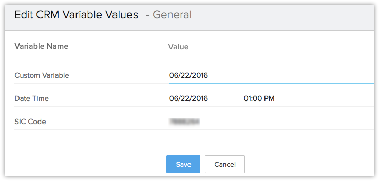 CRM系统变量 - Zoho CRM帮助文档