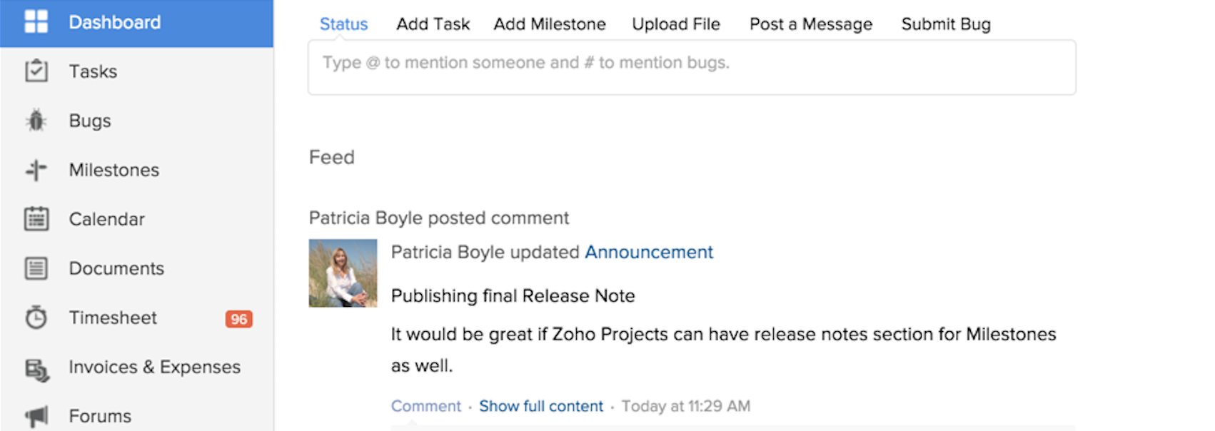 Email Project Management | Online Help | Zoho Projects