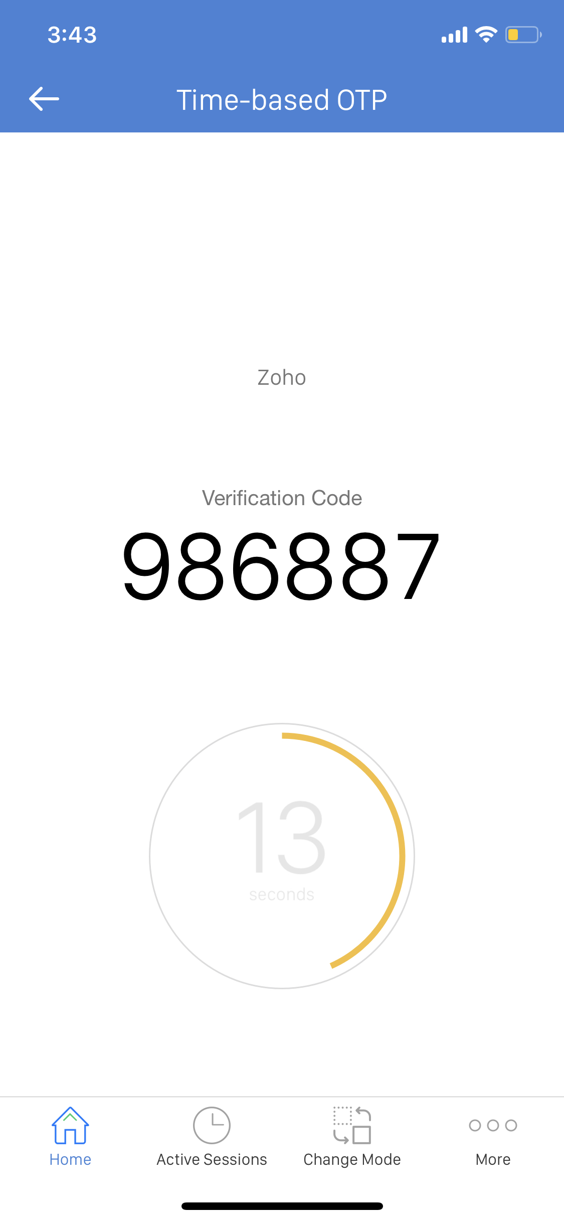 验证模式 - 在线帮助 | Zoho Accounts