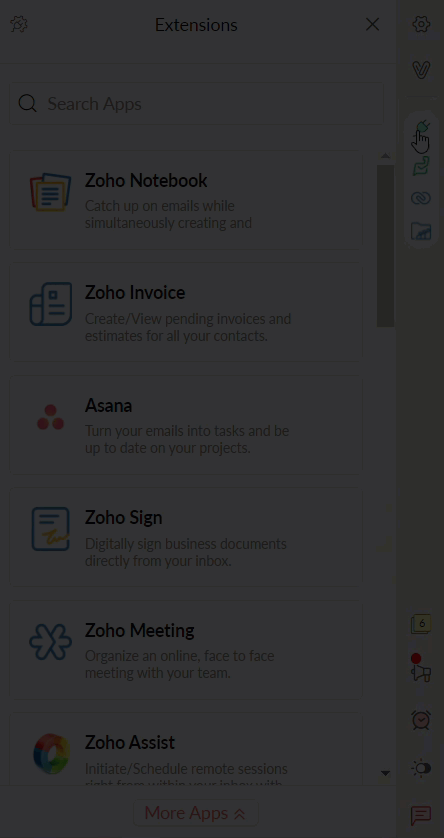 Zoho Mail 中的扩展程序 - 使用 eWidget