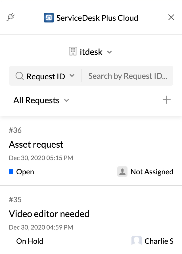 eWidget 中的 ServiceDesk Plus 扩展程序 | Zoho Mail
