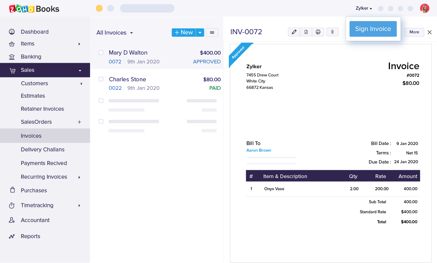 Zoho Books发票管理|跨境电商发票管理- Zoho Books