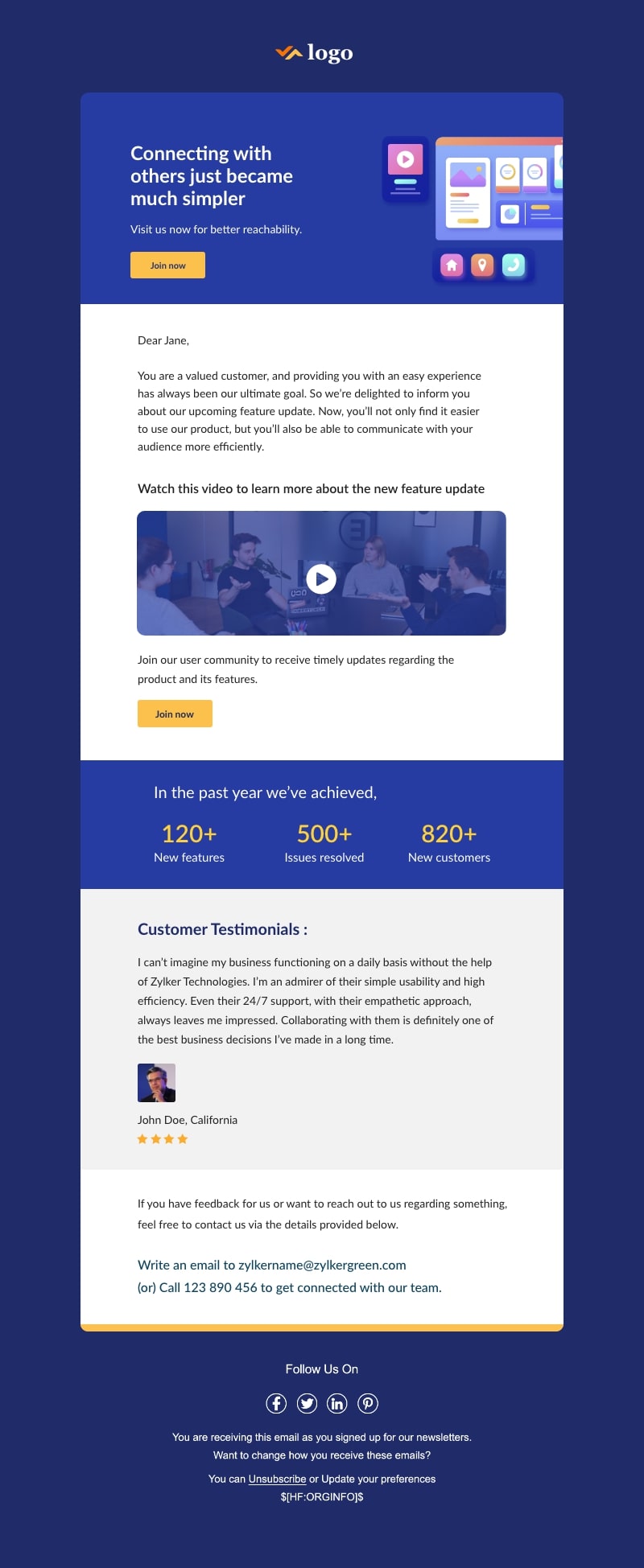 HTML电子邮件模板库 | Zoho Campaigns